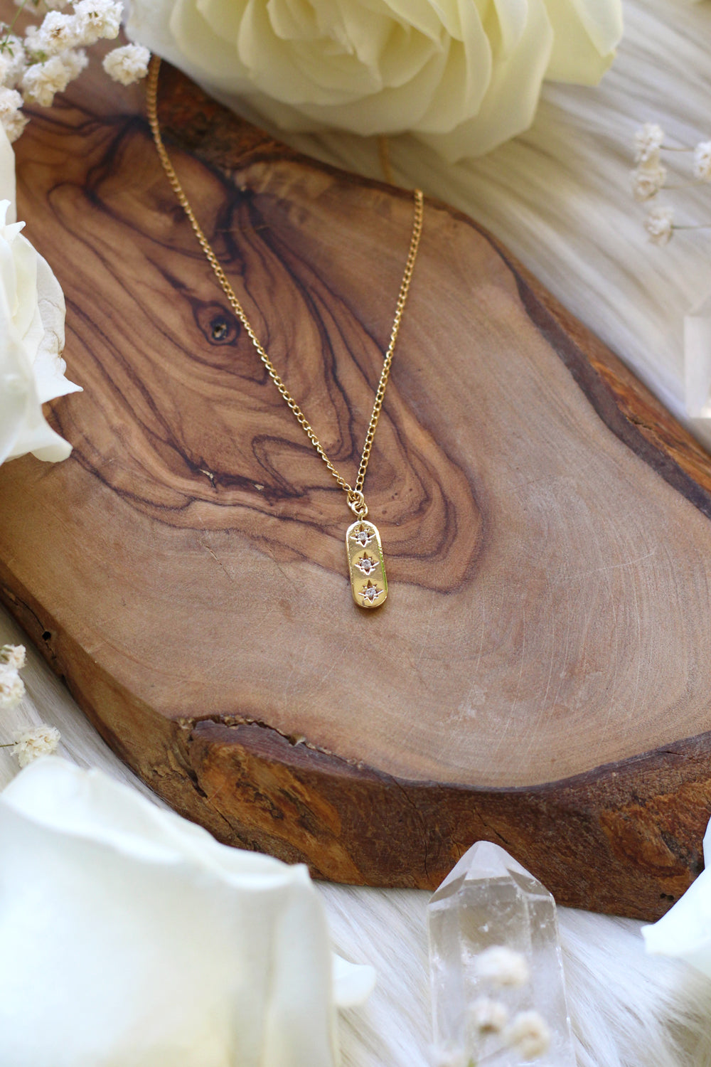 Star Trio Gold Necklace – Malabella Jewels